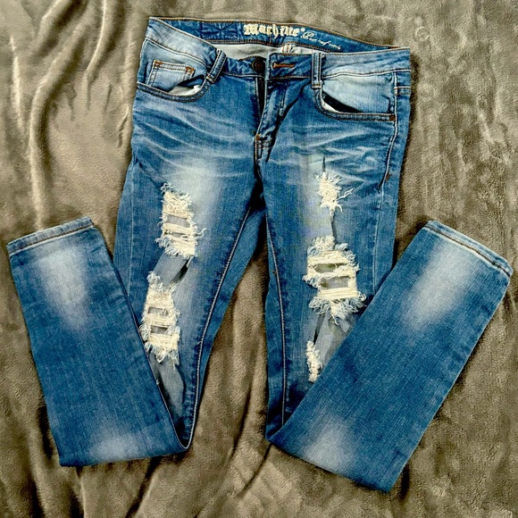 Machine | Jeans | 33 Distressed Machine Skinny Jeans Size 29 | Poshmark